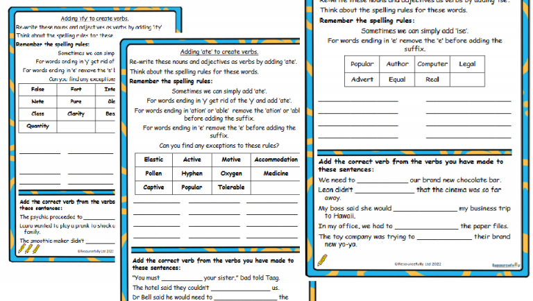 Spelling – UKS2 Creating Verbs by Adding Suffixes Bundle - Resourcefully