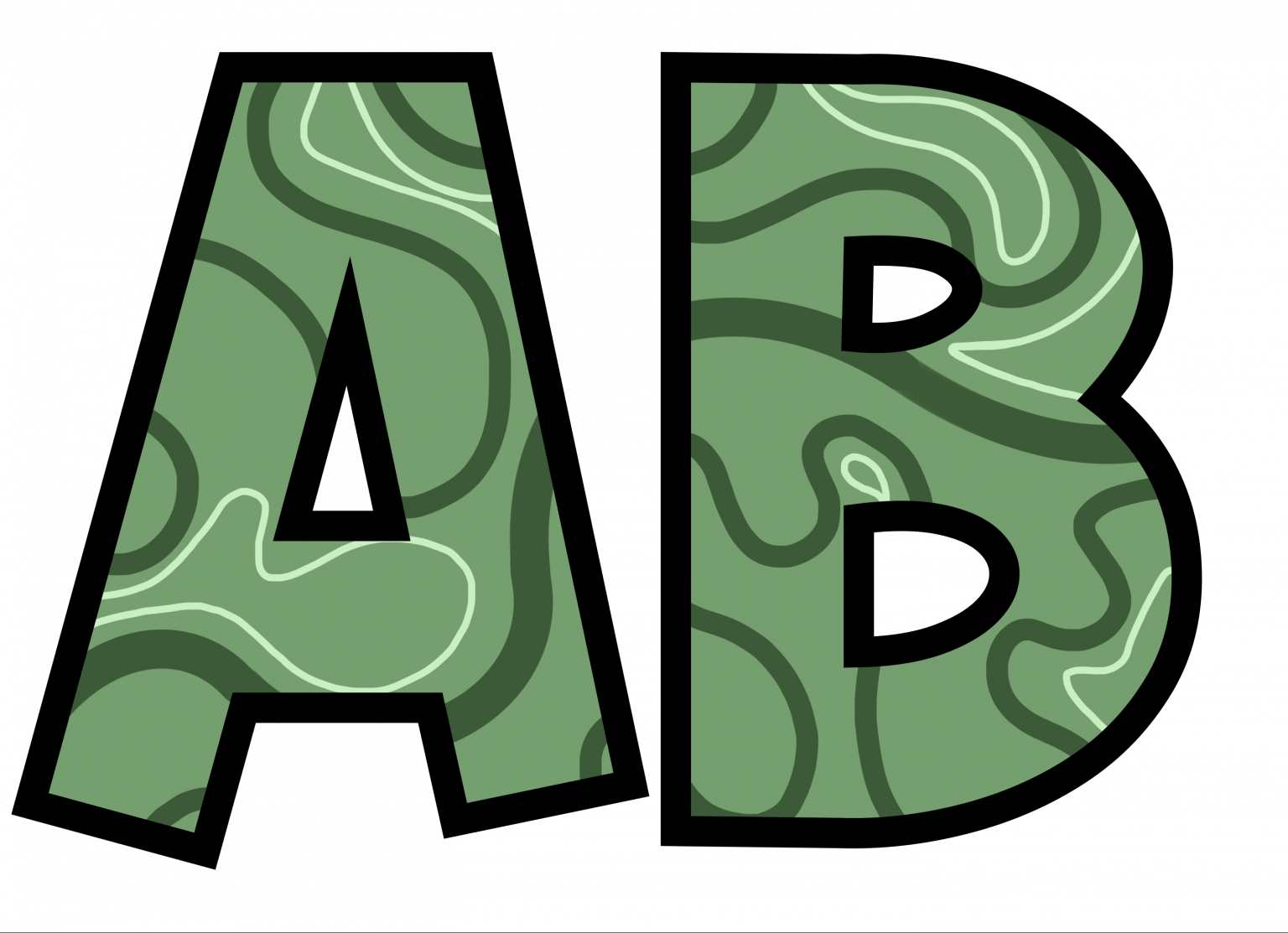 FREE Green Swirls Display Lettering - Resourcefully